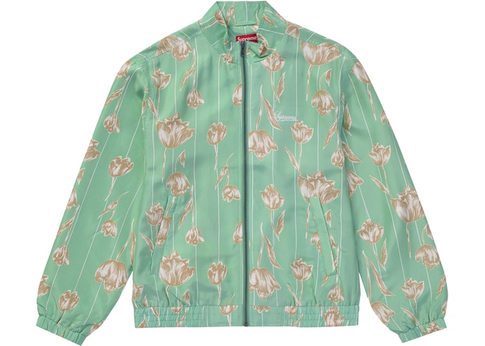 Supreme Floral Silk Track Jacket Mint Spring/Summer 2019